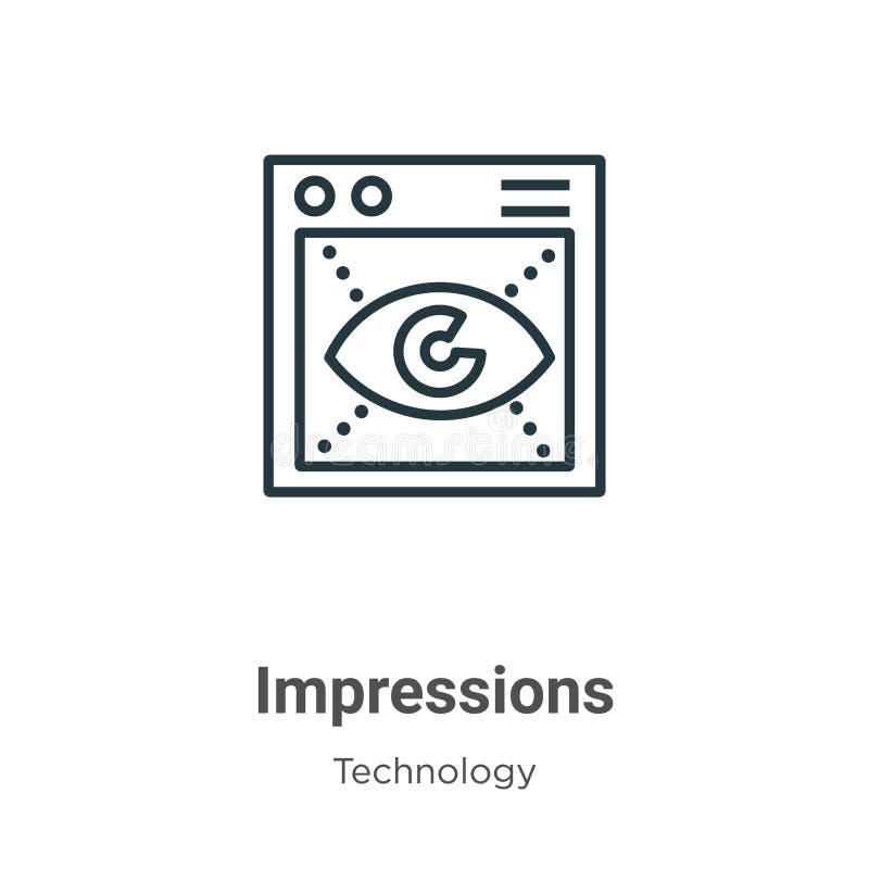 Impressions Outline Vector Icon. Thin Line Black Impressions Icon, Flat ...