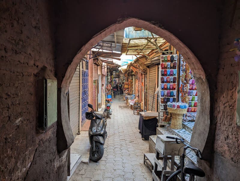 Impressions of Typical Moroccan Souks in the Marrakechs Medina Stock ...