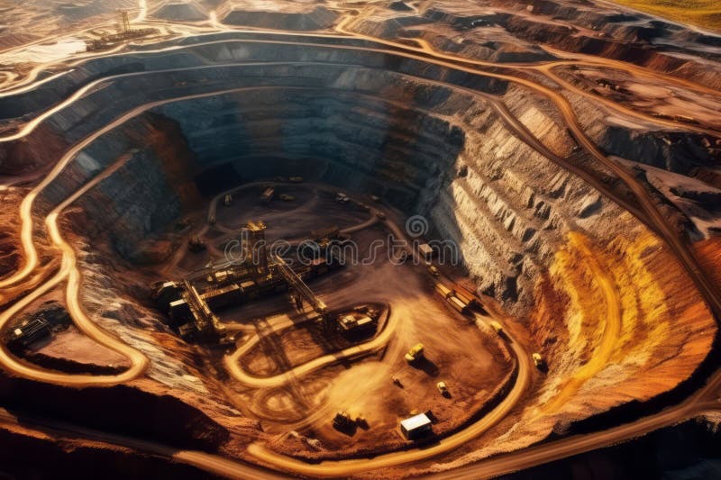 An Impressive Aerial Panoramic View of an Active Mining Site, Providing ...