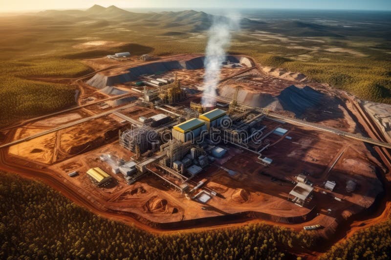 An Impressive Aerial Panoramic View of an Active Mining Site, Providing ...