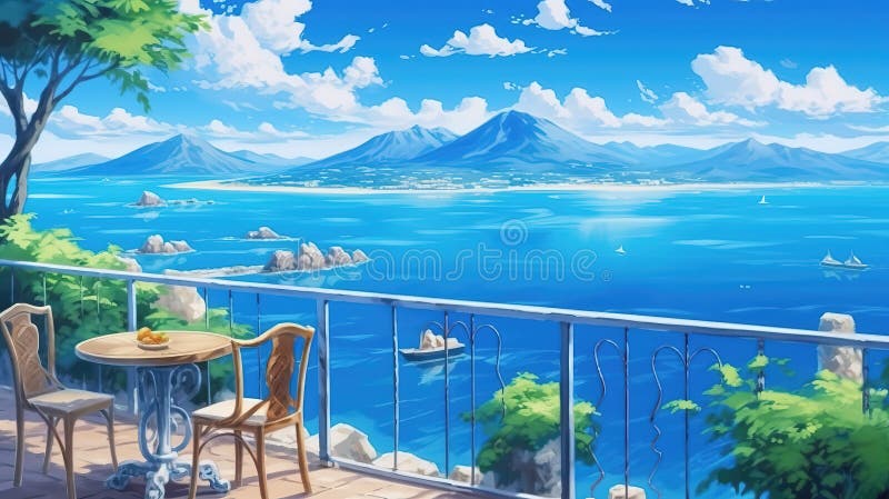An Impressive Amazing Anime Landscape Artwork of Ocean Scenery, Ai ...