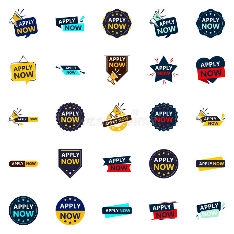 25 Impressive Apply Now Banners To Help You Stand Out Stock Vector ...