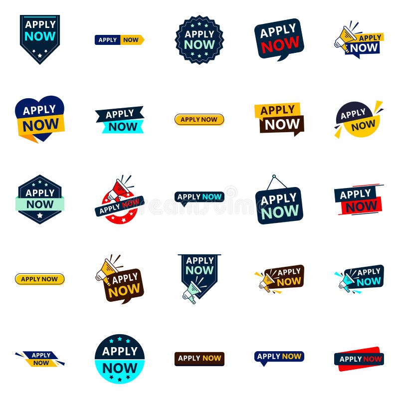 25 Impressive Apply Now Banners To Help You Stand Out Stock Vector ...