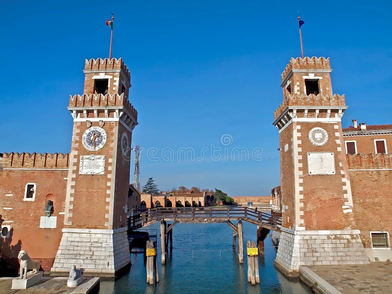 Impressive Arsenale in Venice Stock Photo - Image of arsenale, ancient ...