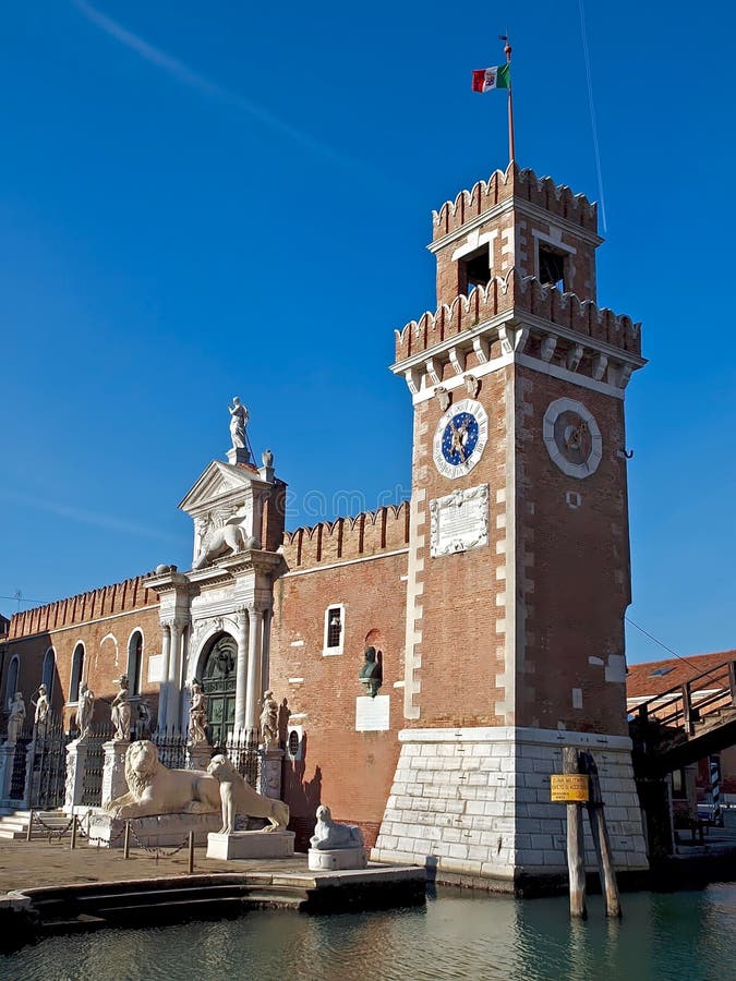 Impressive Arsenale in Venice Stock Image - Image of italian, blue ...