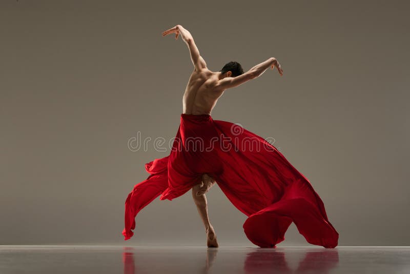 Impressive, Artistic Young Man, Professional Ballet Dancer Dancing with ...