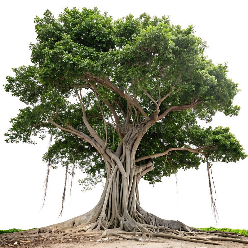 Impressive Banyan Tree with a Complex Root Network and Vibrant Green ...
