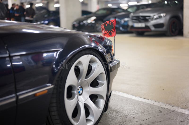 Impressive Classic German Car BMW E38 in Dark Color with the German ...