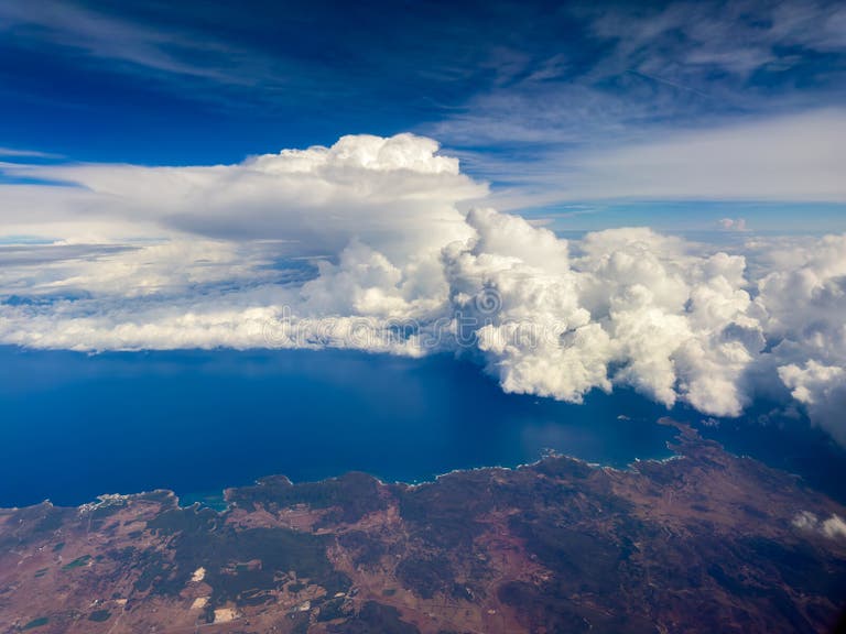 Impressive Clouds Can Be Seen in the Sky during the Flight Stock Photo ...