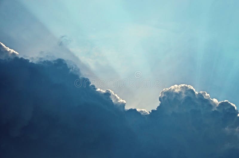 An Impressive Clouds with Rays of the Sun Stock Photo - Image of space ...