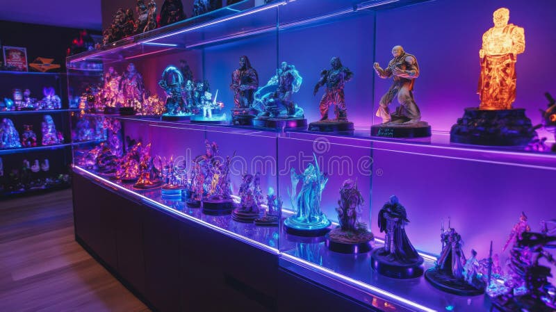 Impressive Collection of Collectible Figures Showcased with Dramatic ...
