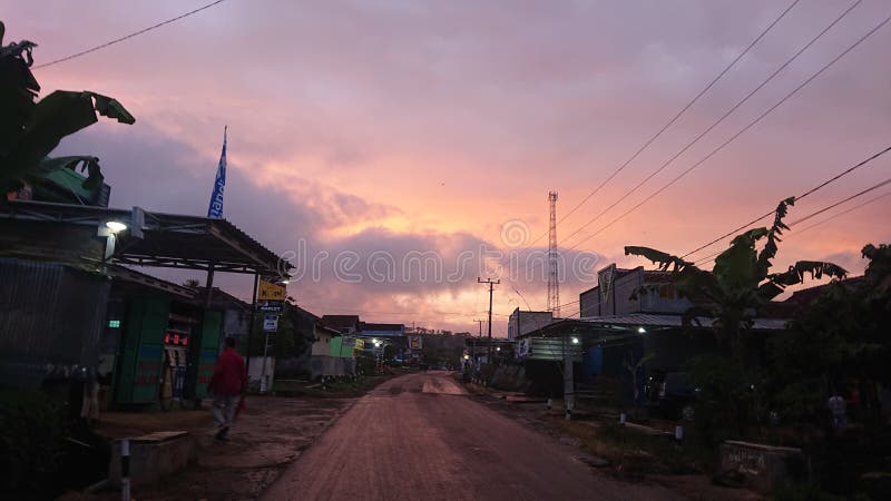 Impressive Colour of Sunset on Lampung Indonesia Editorial Photography ...