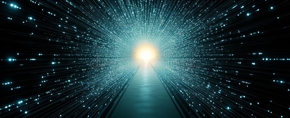 An Impressive Display of Digital Data Movement, with Vivid Blue and ...