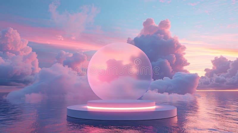 An Impressive Display Podium Backdrop Featuring a Beautiful 3D Scene of ...