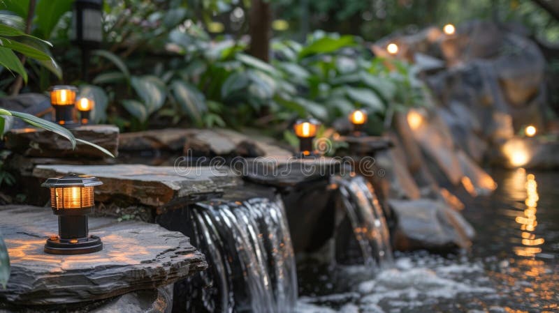 An Impressive Display of Solar Garden Lights Highlighting the Natural ...