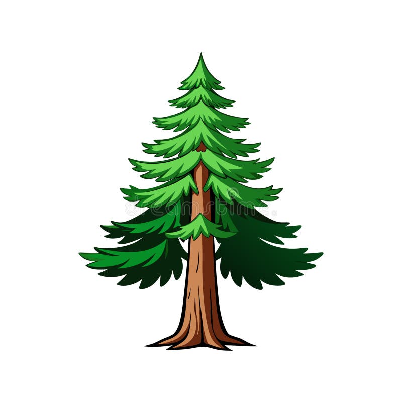 Impressive Douglas Fir Tree Vector Design Stock Illustration ...