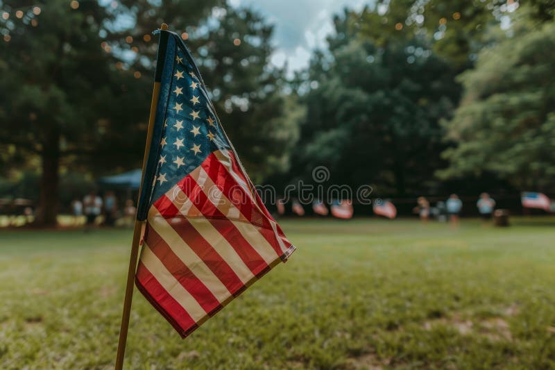 Impressive Exhibition of American Flags Aligned in Perfect Order for ...