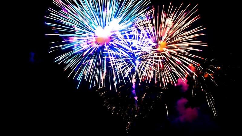 An Impressive Firework Display with Lots of Explosions Against a Dark ...