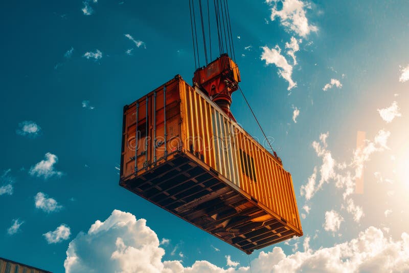 Impressive Heavy Duty Crane Effortlessly Lifting a Large Container High ...