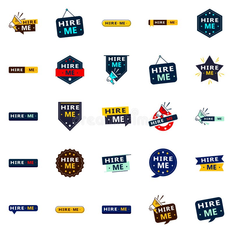 25 Impressive Hire Me Banners To Show Your Qualifications Stock Vector ...