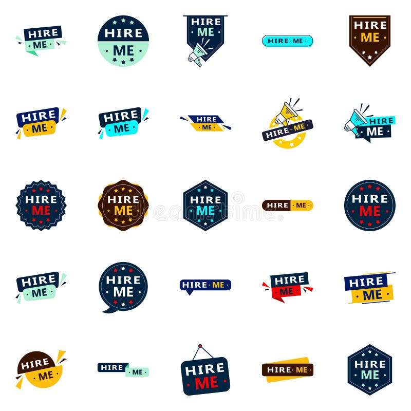 25 Impressive Hire Me Banners To Show Your Qualifications Stock Vector ...