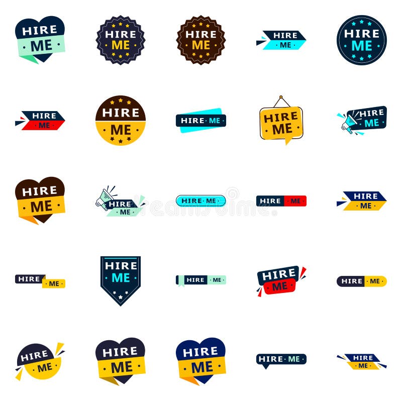 25 Impressive Hire Me Banners To Show Your Qualifications Stock Vector ...