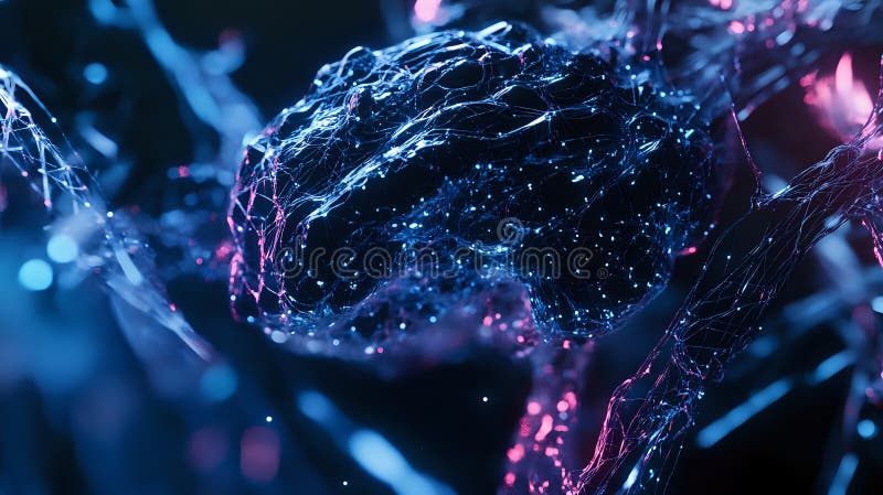 Digital Neural Pathways Interwoven with Organic Cellular Structures ...