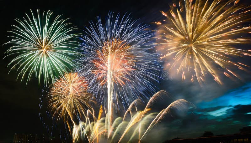 Sparkling Night: the Magnificent Fireworks Display on New Year S Eve ...