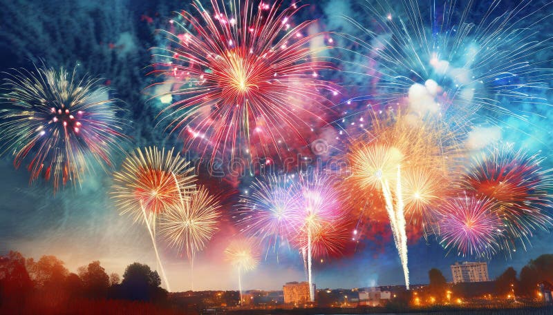 Sparkling Night: the Magnificent Fireworks Display on New Year S Eve ...