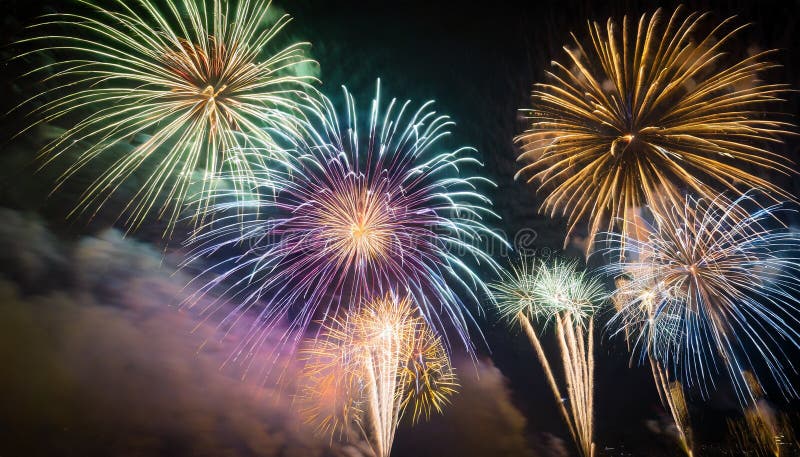 Sparkling Night: the Magnificent Fireworks Display on New Year S Eve ...