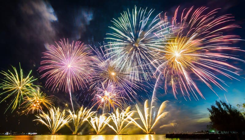 Sparkling Night: the Magnificent Fireworks Display on New Year S Eve ...