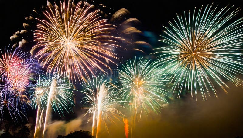 Sparkling Night: the Magnificent Fireworks Display on New Year S Eve ...