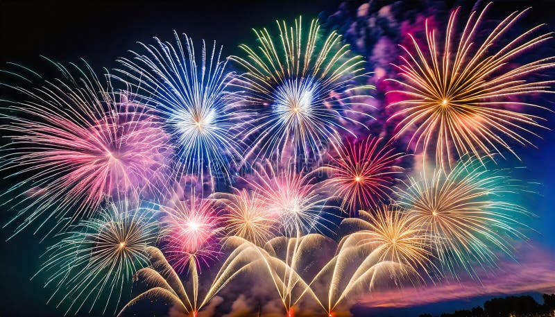 Sparkling Night: the Magnificent Fireworks Display on New Year S Eve ...