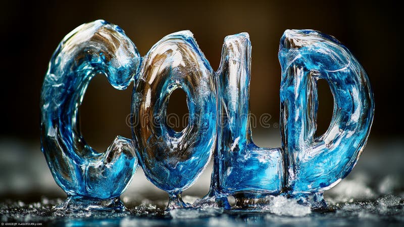 Impressive Isometric Lettering Crafted from Blue Ice Forming the Word ...