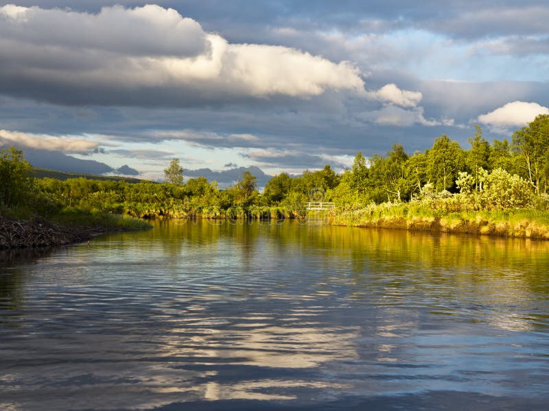 Impressive Landscape with River Stock Photo - Image of boating, ecology ...
