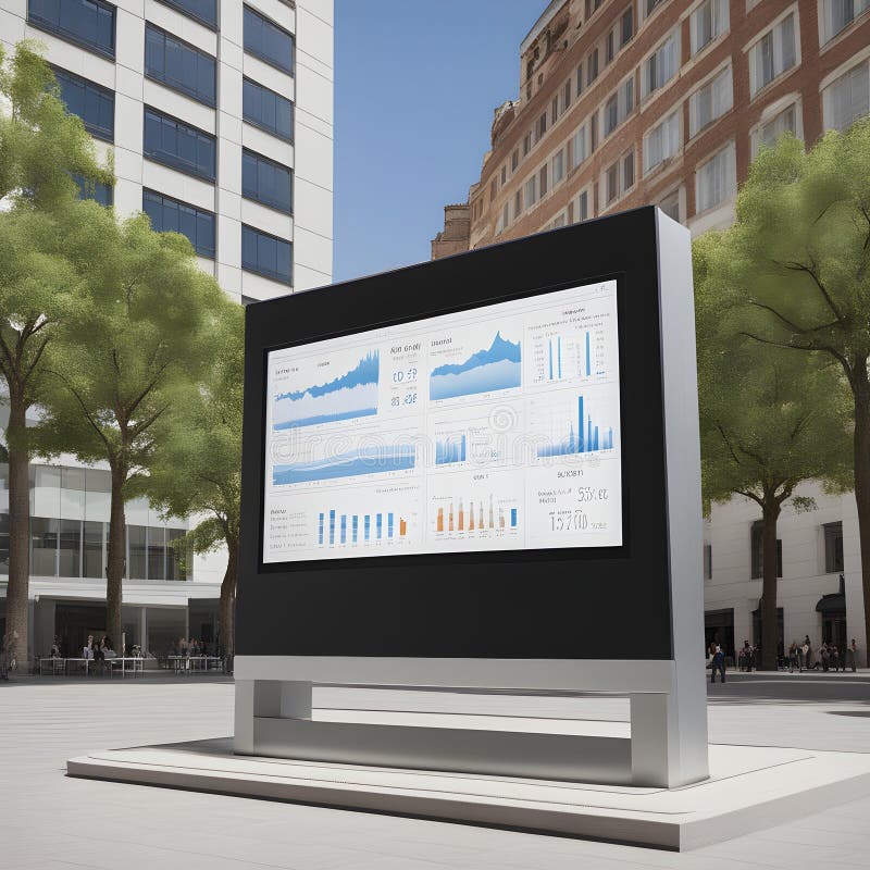 Large Display in Front of Tall Building Stock Illustration ...