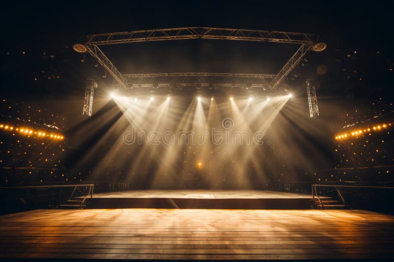 Impressive Light Exhibition on the Unoccupied Stage Creating a Vibrant ...