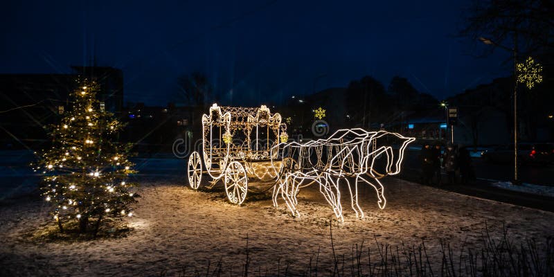 Impressive Light Object `Chariot of Catherine`. Editorial Photography ...