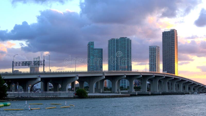 Impressive Miami Skyline in the Evening - MIAMI, USA APRIL 10, 2016 ...