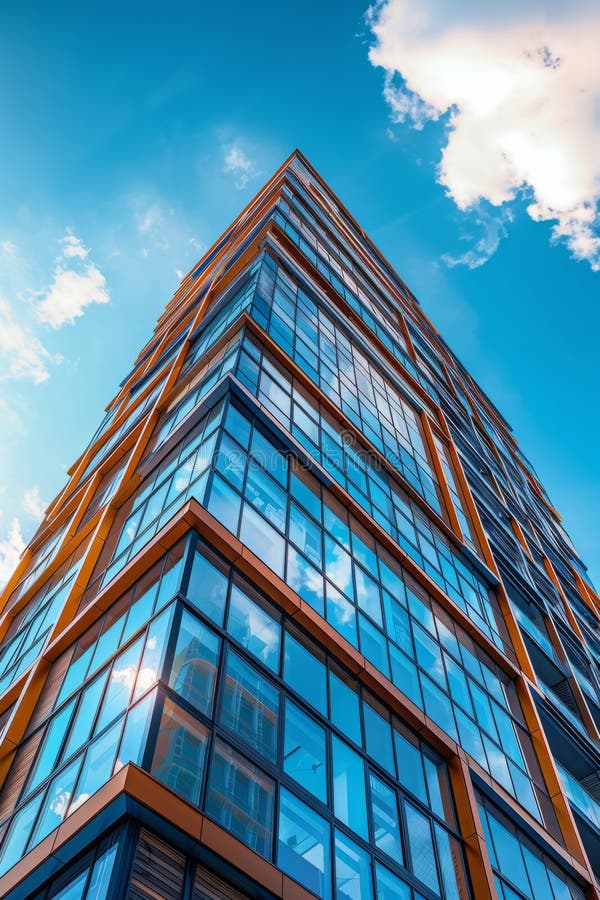 Impressive Modern High Rise Tower Block Building in Urban Landscape ...