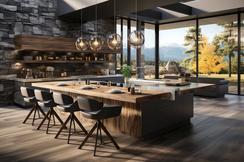 Impressive Modern Kitchen in a Luxurious Contemporary Home, Featuring ...