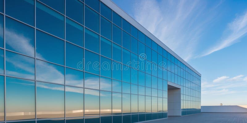 Impressive Modern Office Building Facade with Reflective Windows and ...