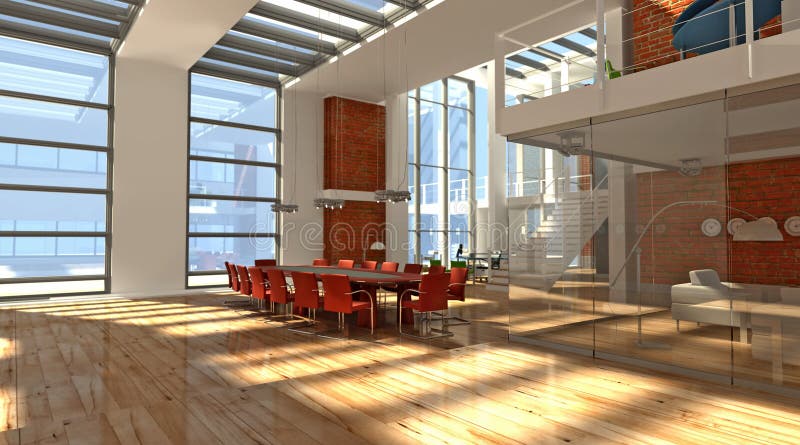 Impressive offices stock illustration. Illustration of meeting - 13375872