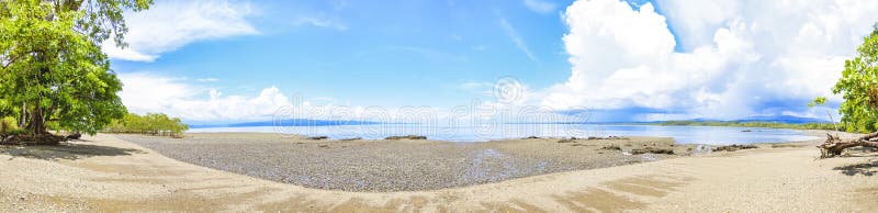Impressive Panoramic View of Beautiful Sandy Beach. Stock Photo - Image ...