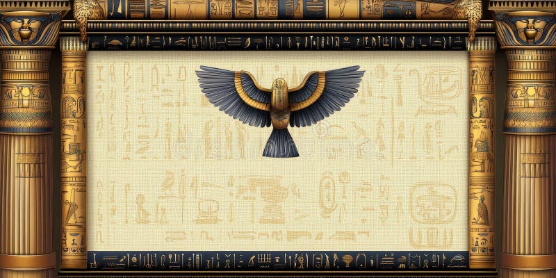 An Impressive Papyrus Display Featuring Intricate Hieroglyphics and ...