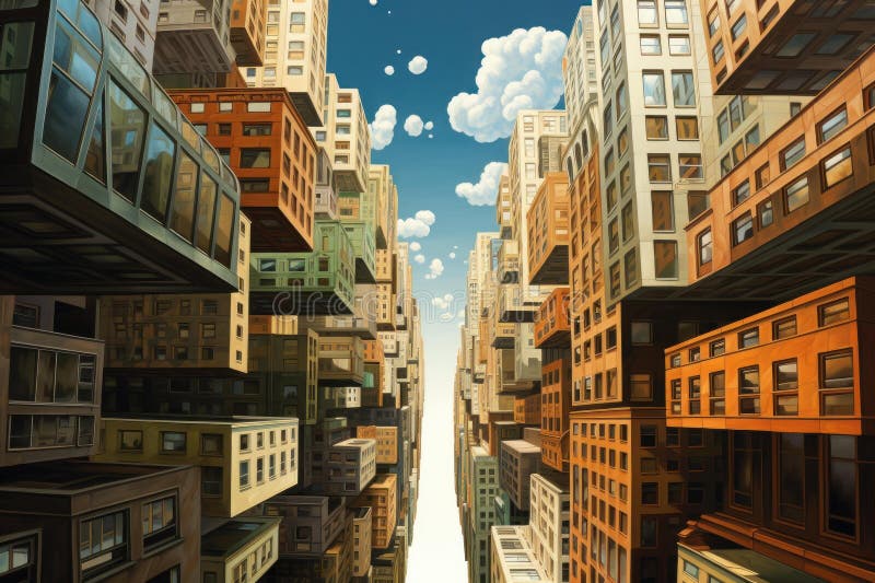 Impressive Perspective Buildings. Generate Ai Stock Photo - Image of ...