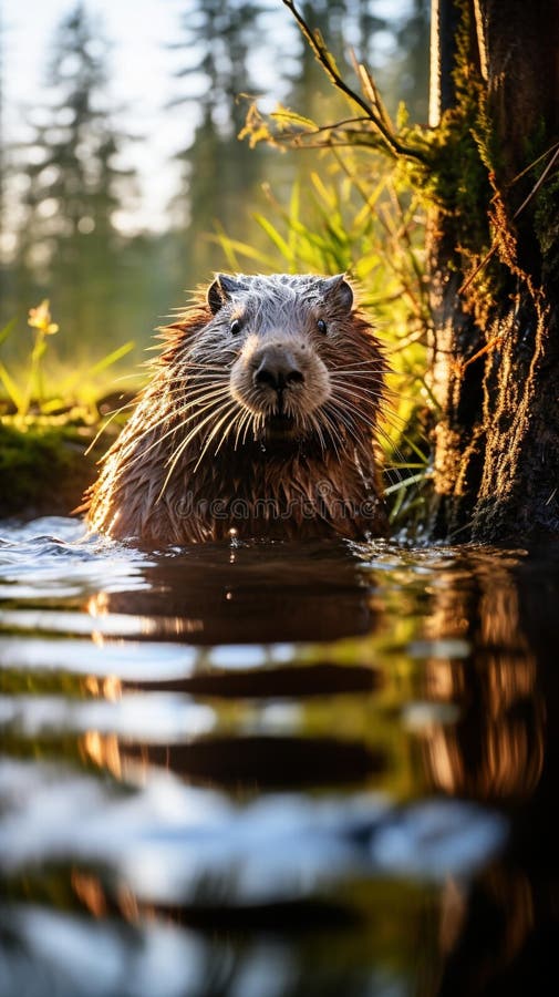 An Impressive Photo of a Beaver Building a Dam, Highlighting Its ...