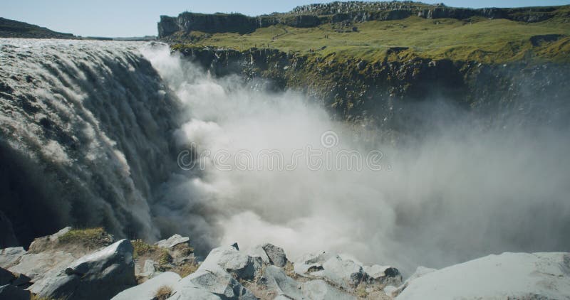 Impressive Powerful Dettifoss Waterfall with Cliff Edge in Foreground ...