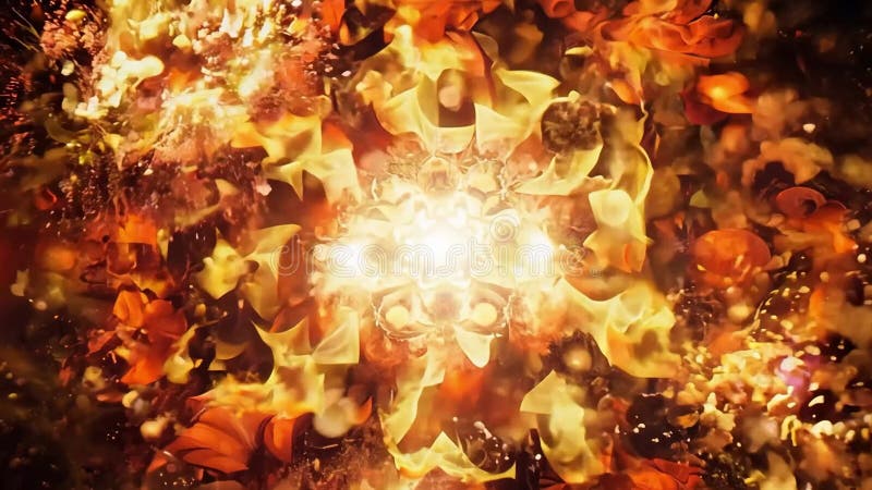 An Impressive and Powerful Explosion of Fire and Light Stock Footage ...