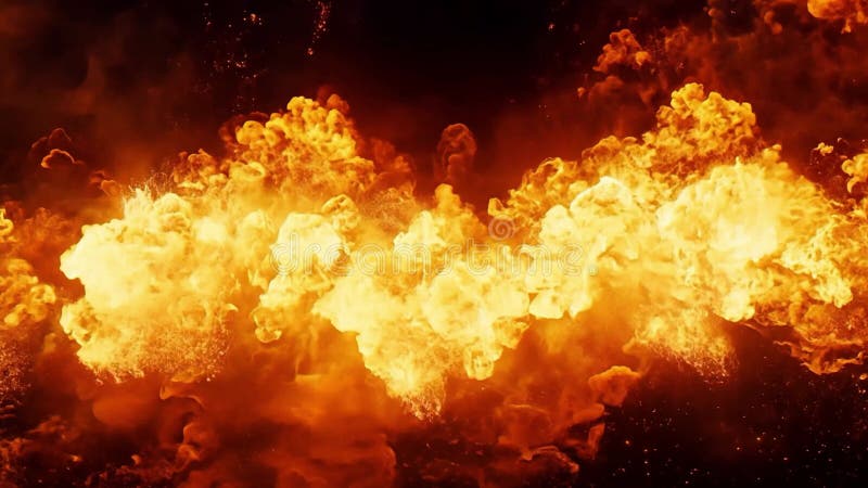 An Impressive and Powerful Explosion of Fire and Light Stock Video ...